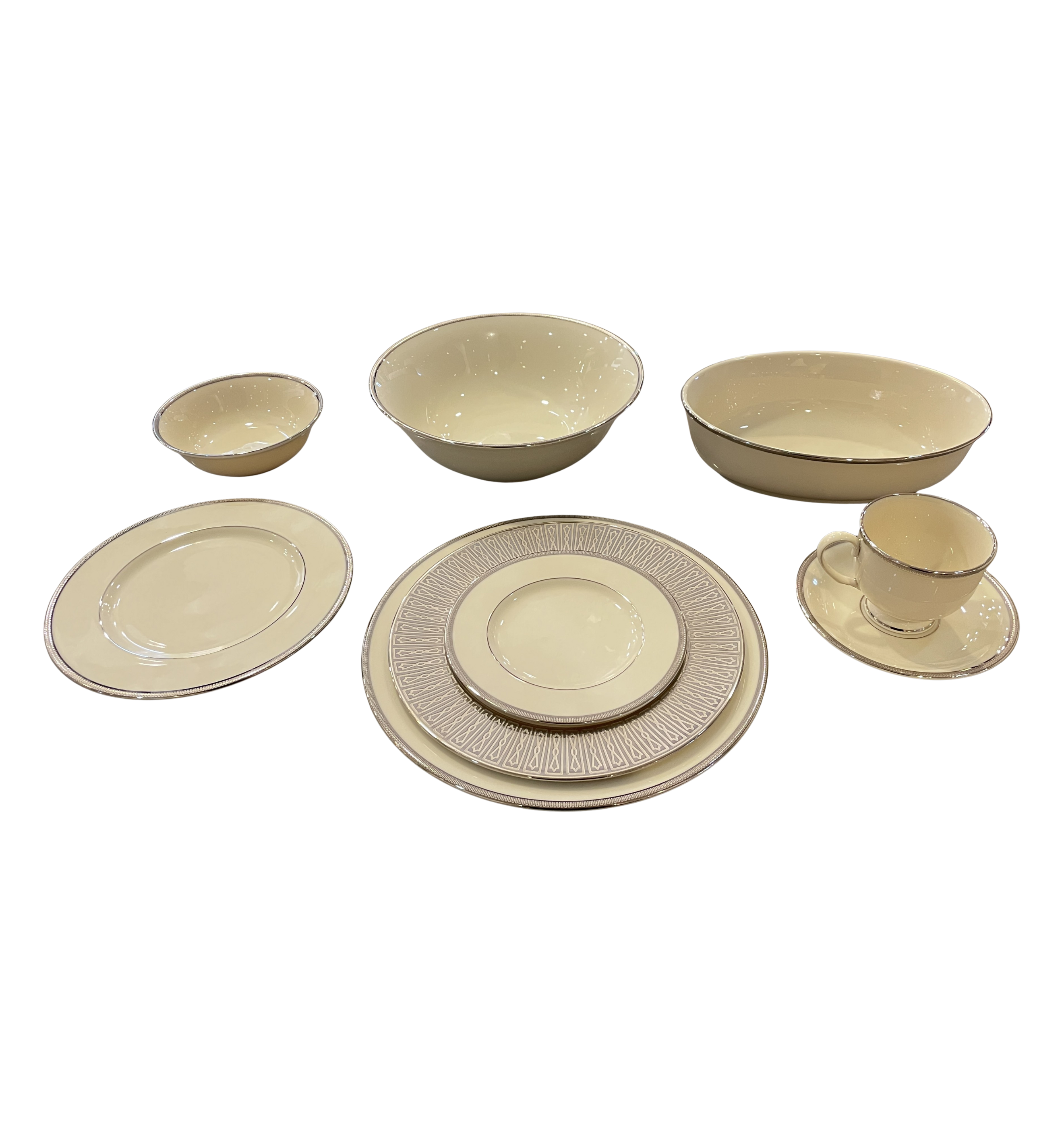 Lenox Platinum Tuxedo Dinner Service with Presidential Salad plate (0J ...
