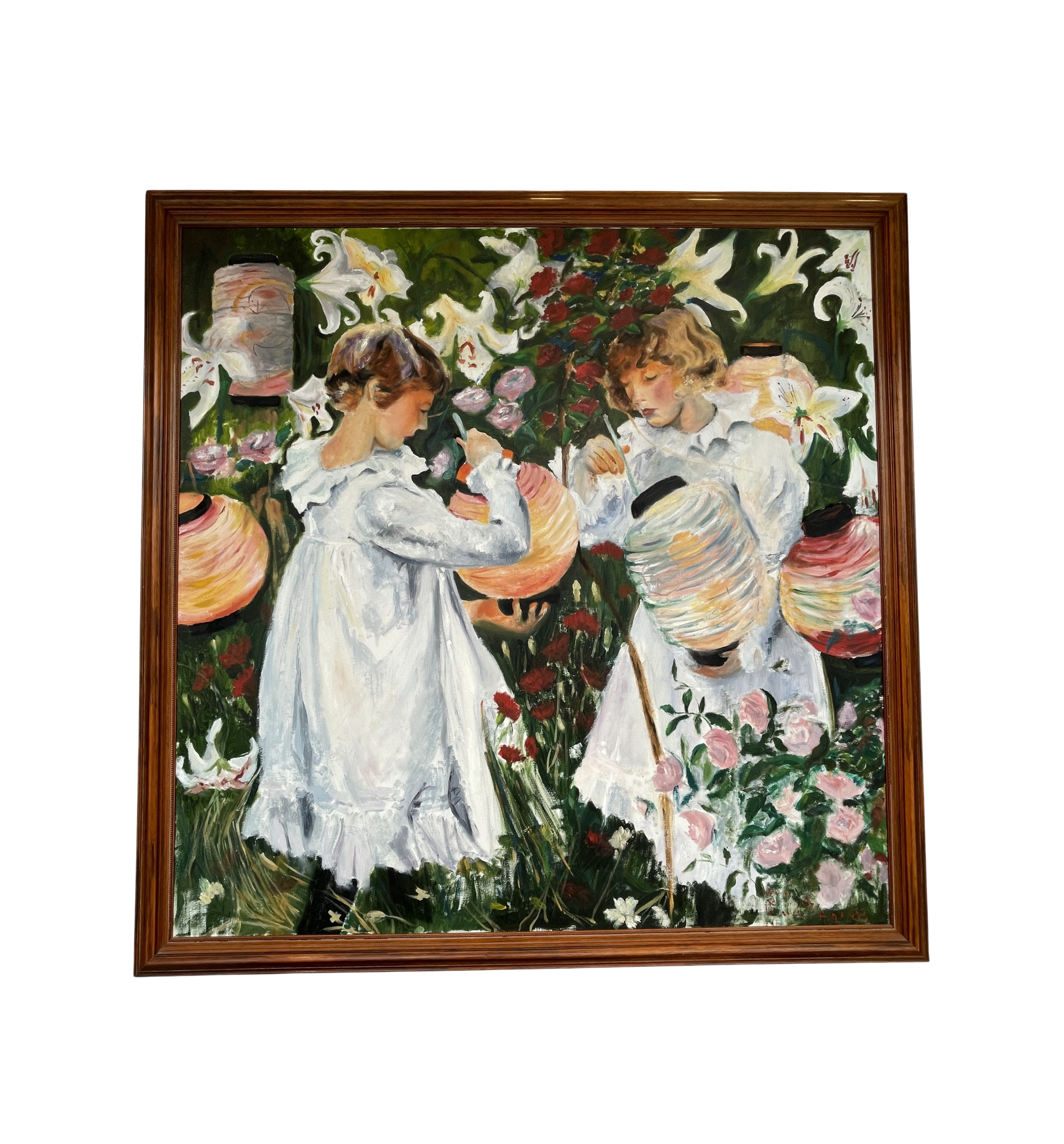 Hand Painted Reproduction of John Singer Sargent "Carnation Lily, Lily ...