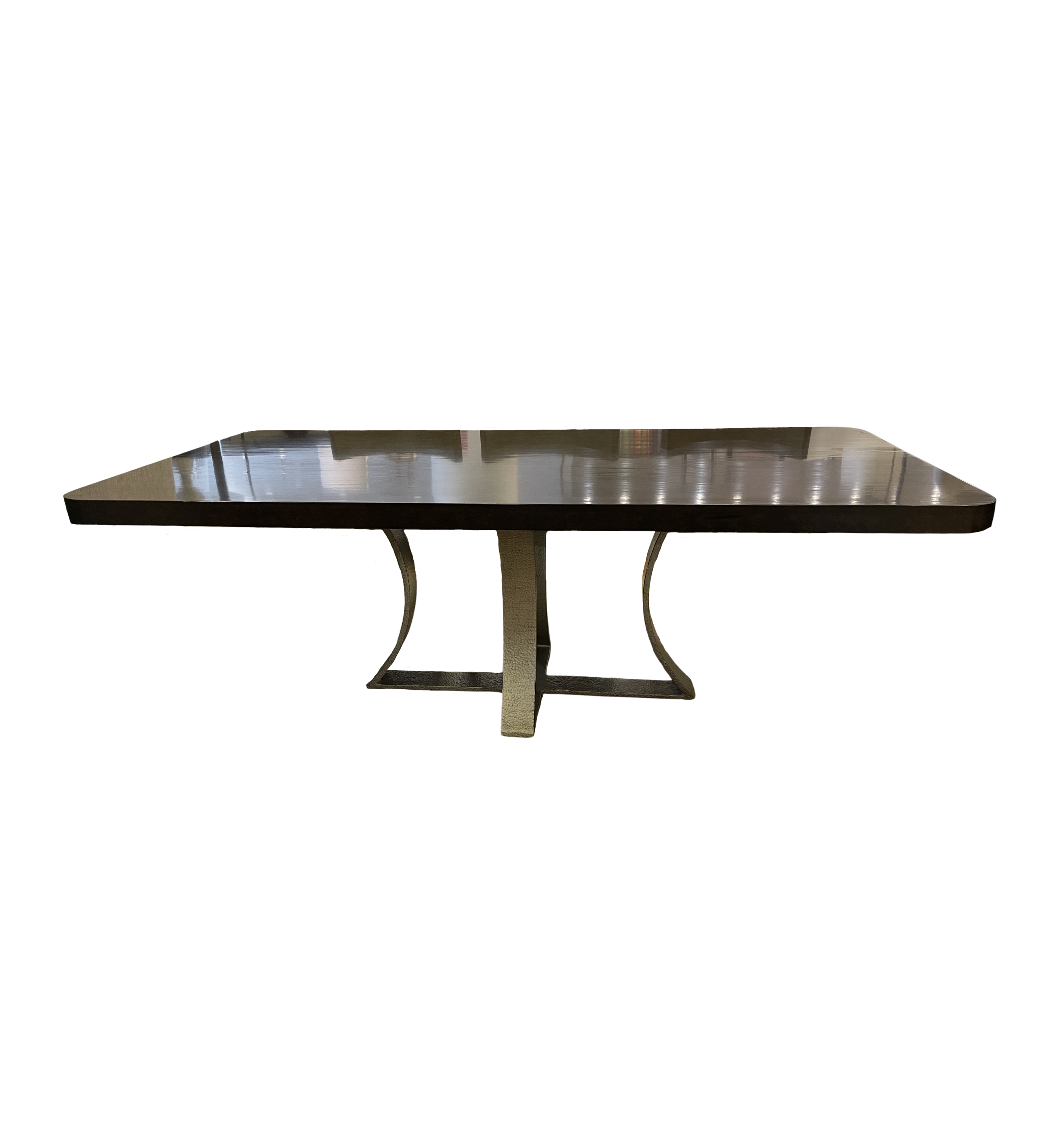 Bernhardt Dining table with hammered chrome base, AS IS (0IV010) – The ...
